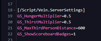 Full VEIN Server Configuration Guide (Game.ini) - Knowledgebase - HostByte